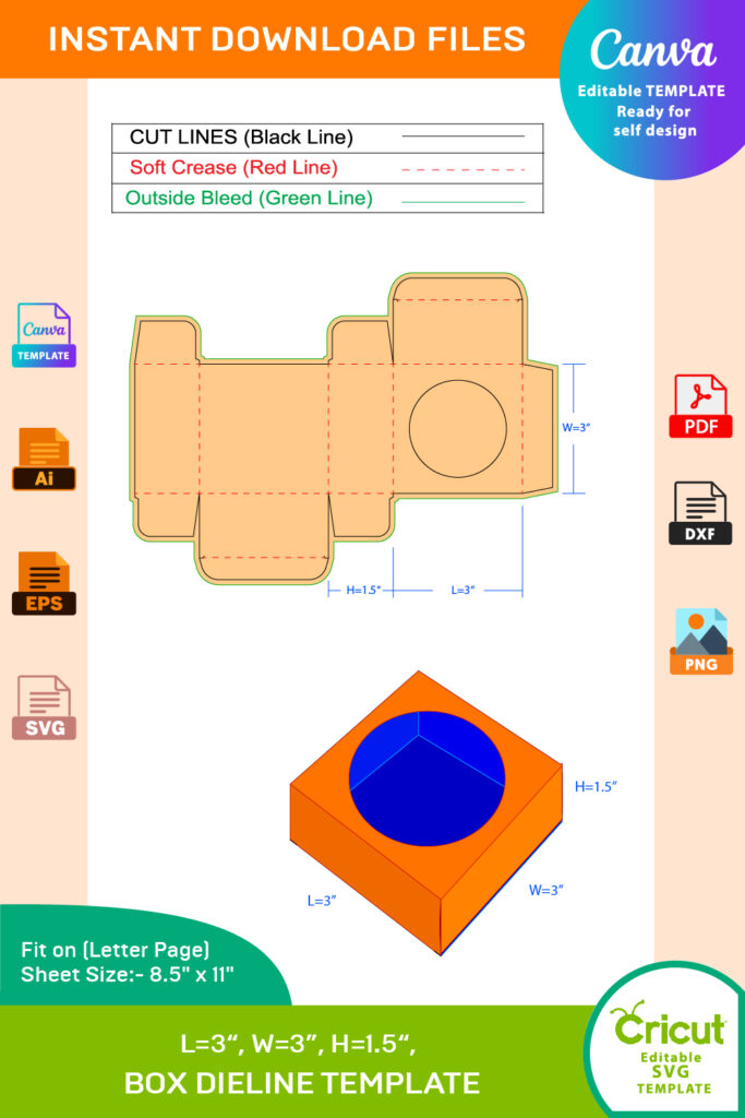 Assortment Soap Box, Round Window Display Box, Dieline Template Ai, PDF ...