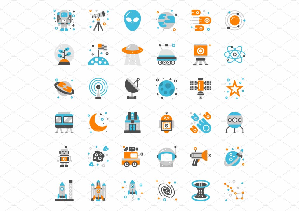 36x3 Astronomy icons – MasterBundles