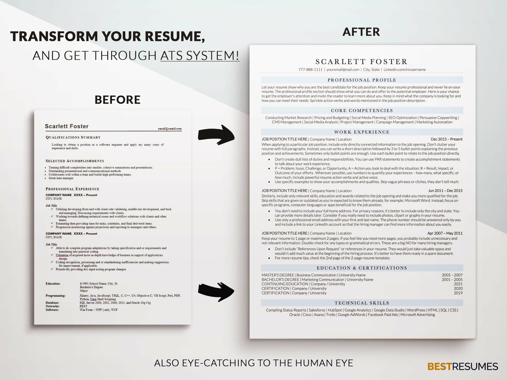 ATS Friendly Executive Resume / CV – MasterBundles