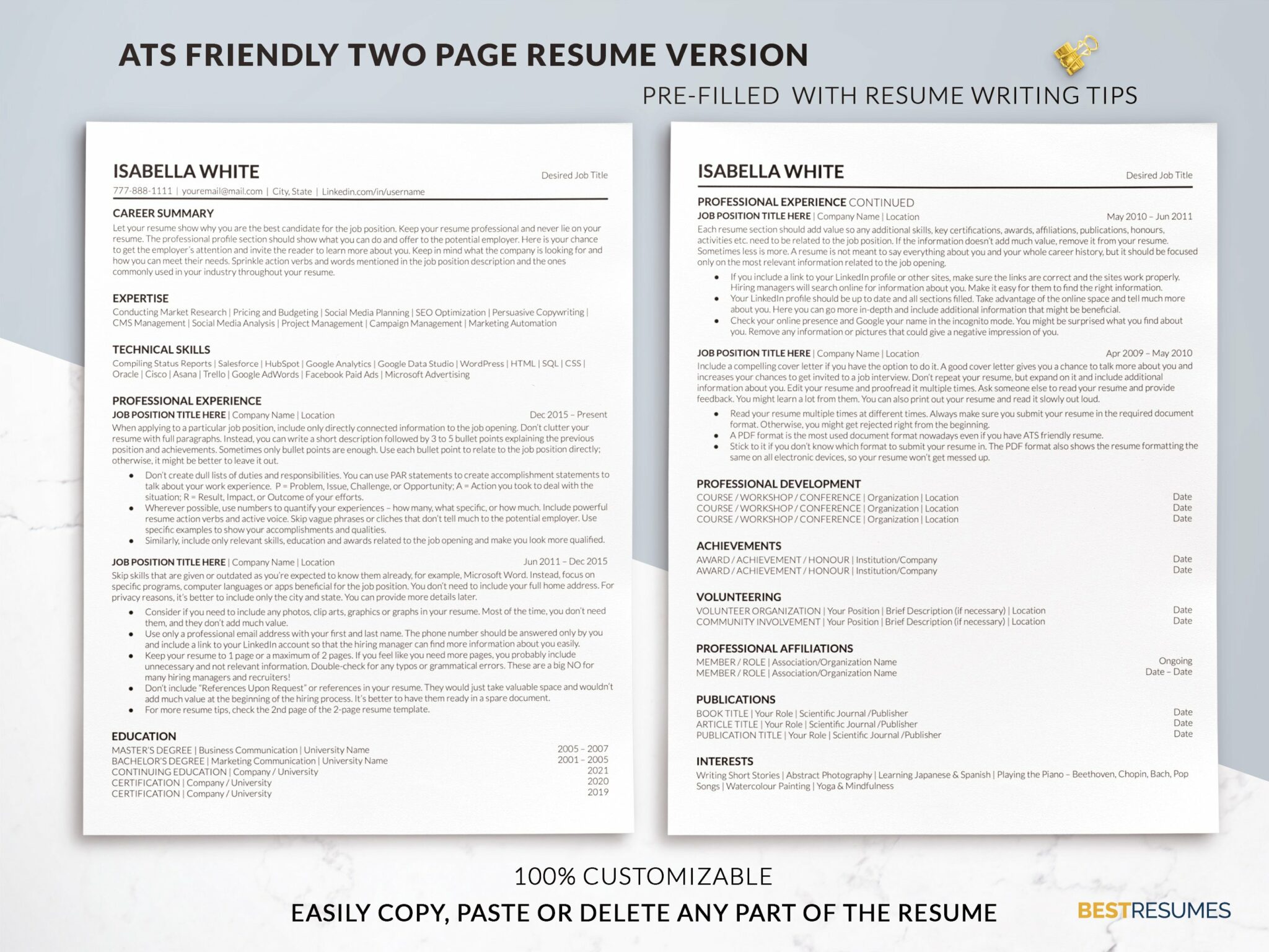 Google Docs Resume Template Simple – MasterBundles