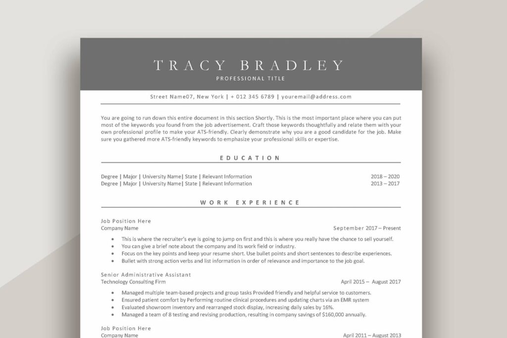 Google Docs Resume Template ATS – MasterBundles