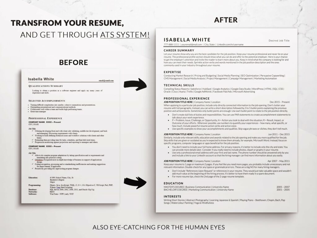 ATS Friendly Resume Template – MasterBundles