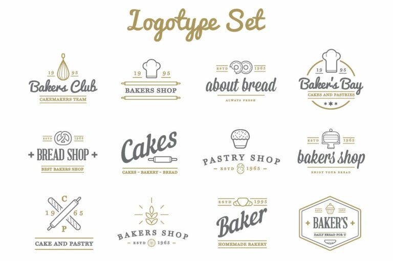Awesome Bakery Icons and Logo Set – MasterBundles