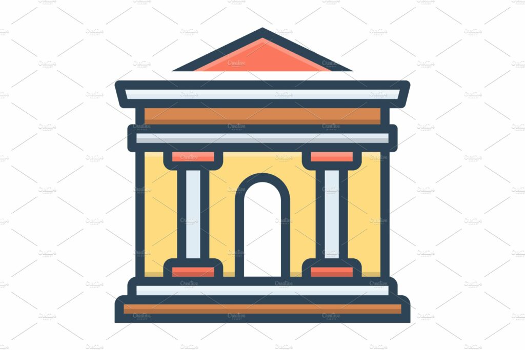 Bank building bank color icon – MasterBundles