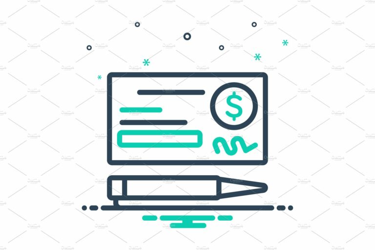 Bank check payment mix icon – MasterBundles