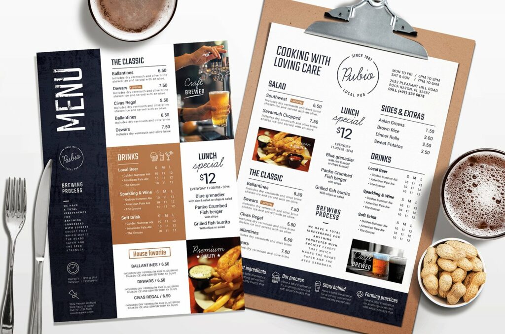 Bar Menu Templates Pack – MasterBundles