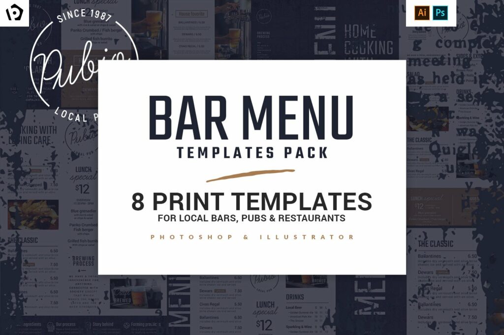 Bar Menu Templates Pack – MasterBundles