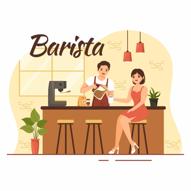 12 Barista Making Coffee Illustration - MasterBundles