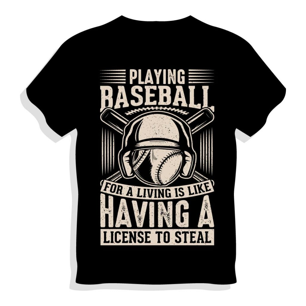 T-shirt with Baseball Design - MasterBundles