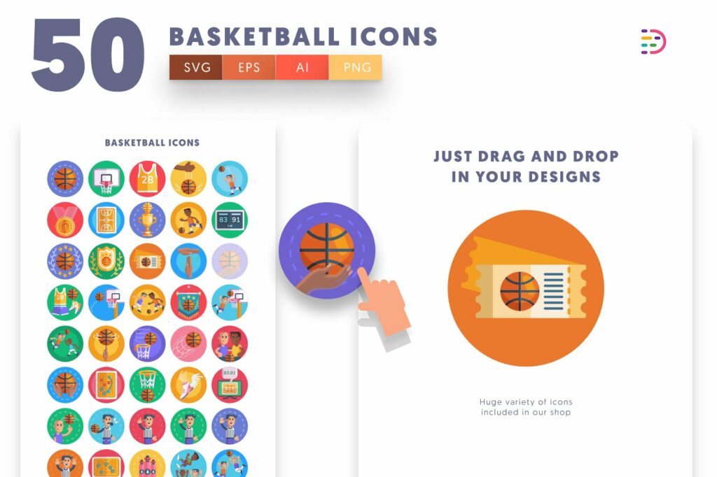 50 Basketball Icons – MasterBundles