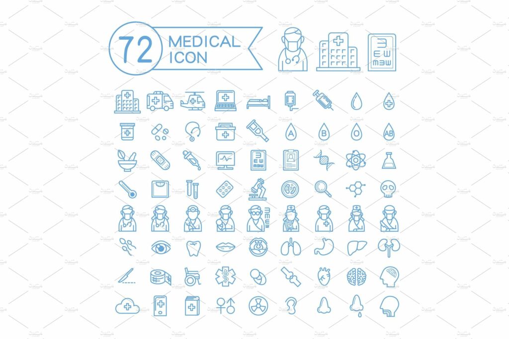 72 medical icons set – MasterBundles
