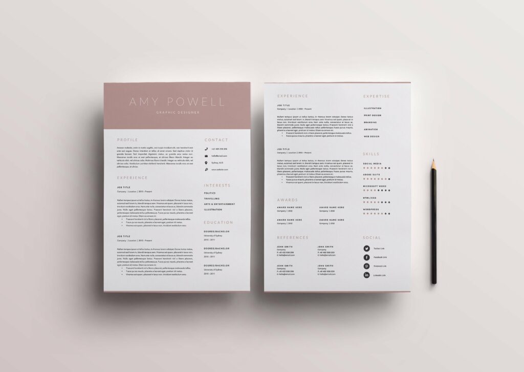 3 Page Resume Template | INDD + DOCX – MasterBundles