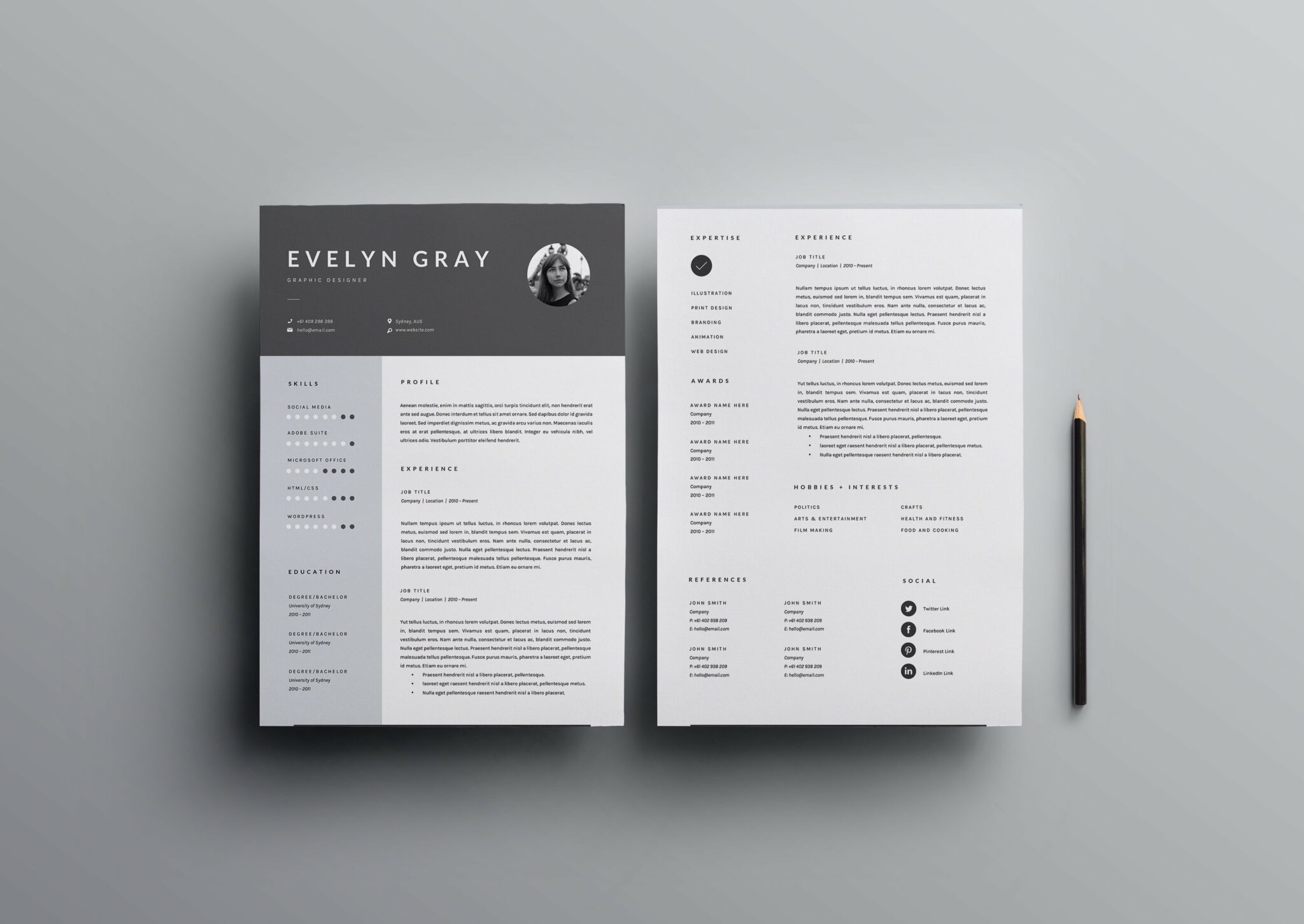 3 Page Resume Template | INDD + DOCX – MasterBundles