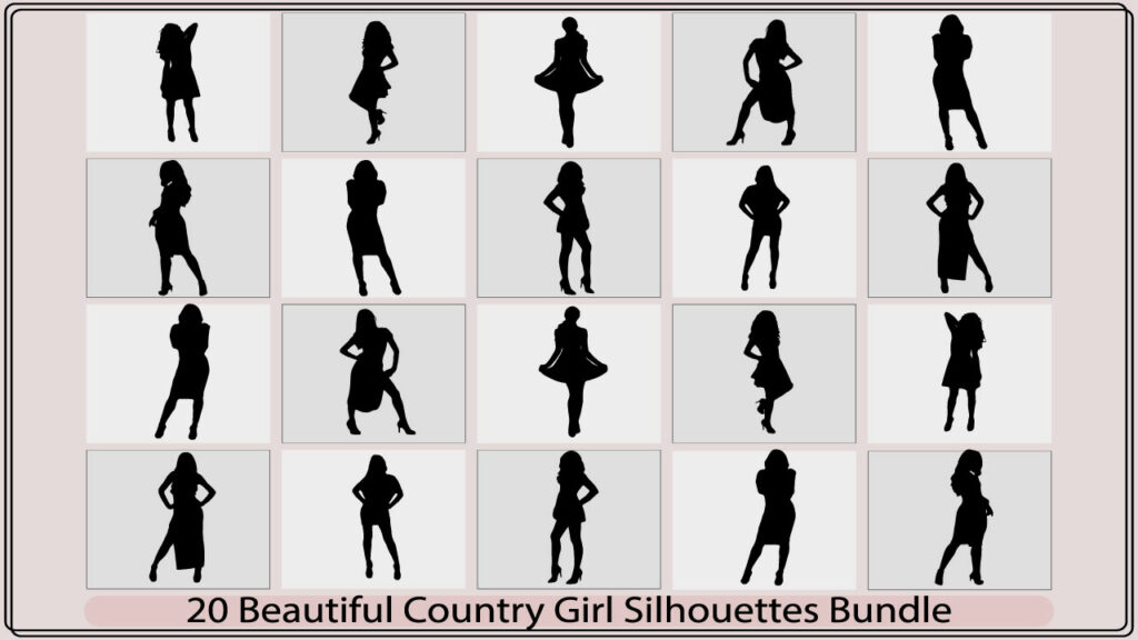 Silhouette Beautiful Country girl vector,country girl illustration ...