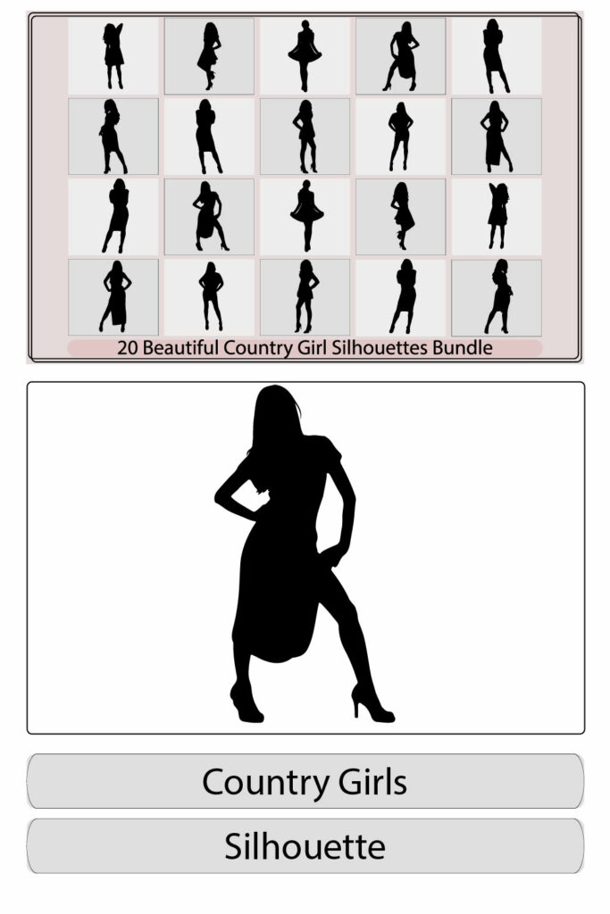Silhouette Beautiful Country girl vector,country girl illustration ...