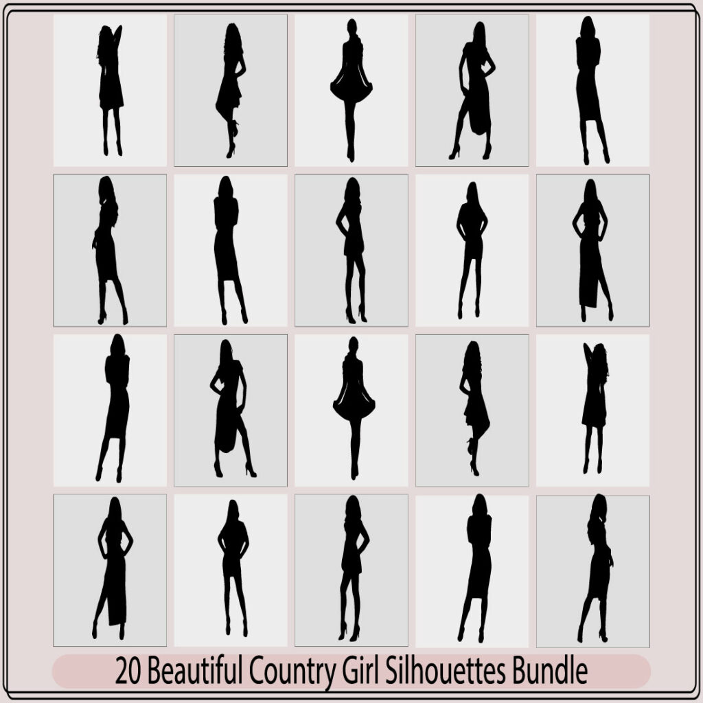 Silhouette Beautiful Country girl vector,country girl illustration ...