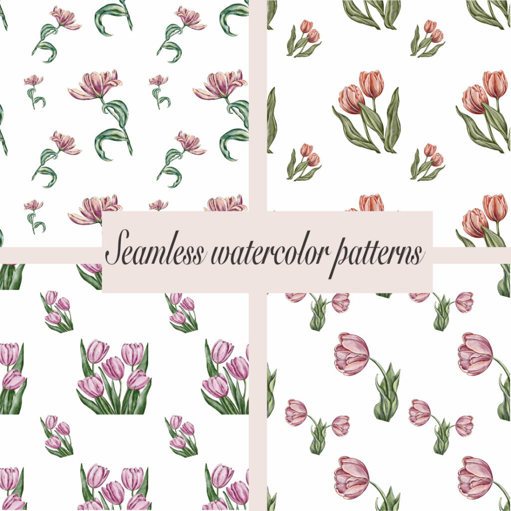 Seamless watercolor patterns - MasterBundles