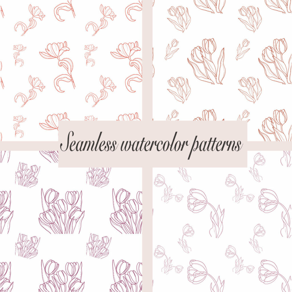 Seamless watercolor patterns - MasterBundles