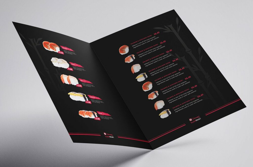 Folding Sushi Menu Template – MasterBundles