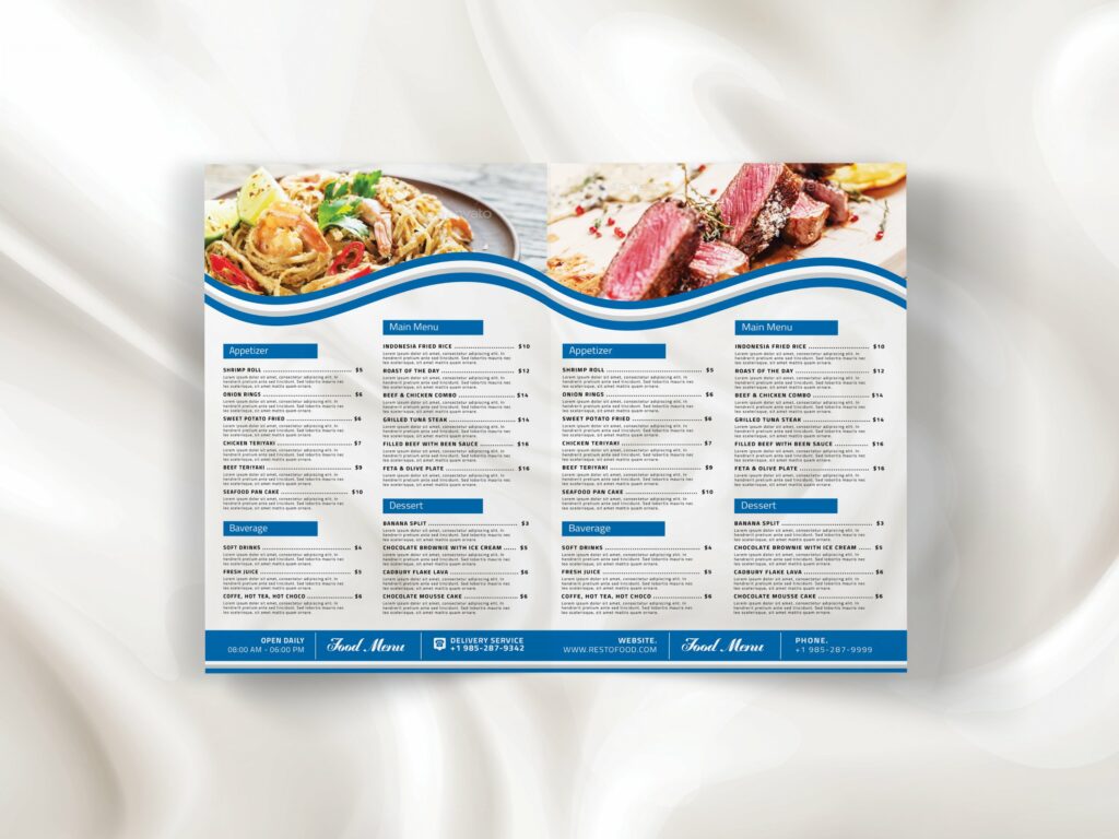 Modern BiFold Food Menu Template – MasterBundles