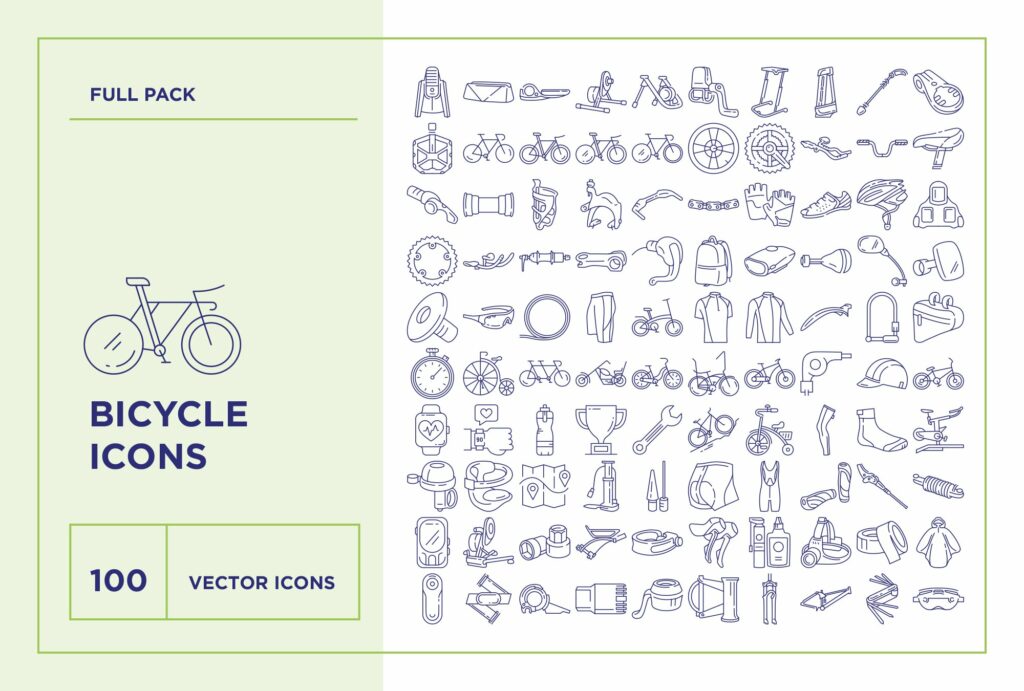 Bicycle Accessories Icons Set – MasterBundles