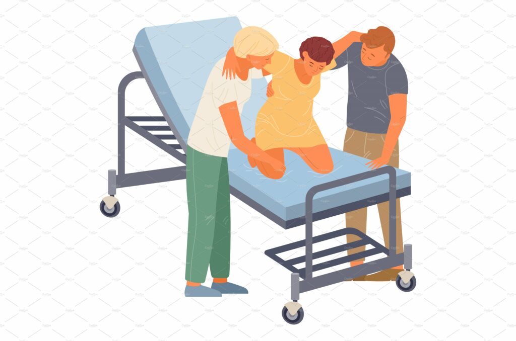 Birth position for pregnant woman – MasterBundles