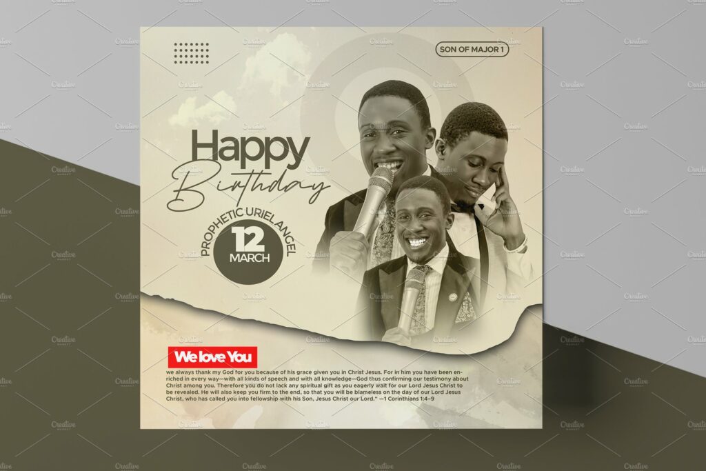 Pastors Birthday Flyer template psd – MasterBundles