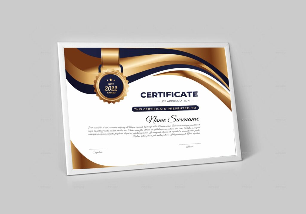 Creative Certificate Design Template – MasterBundles