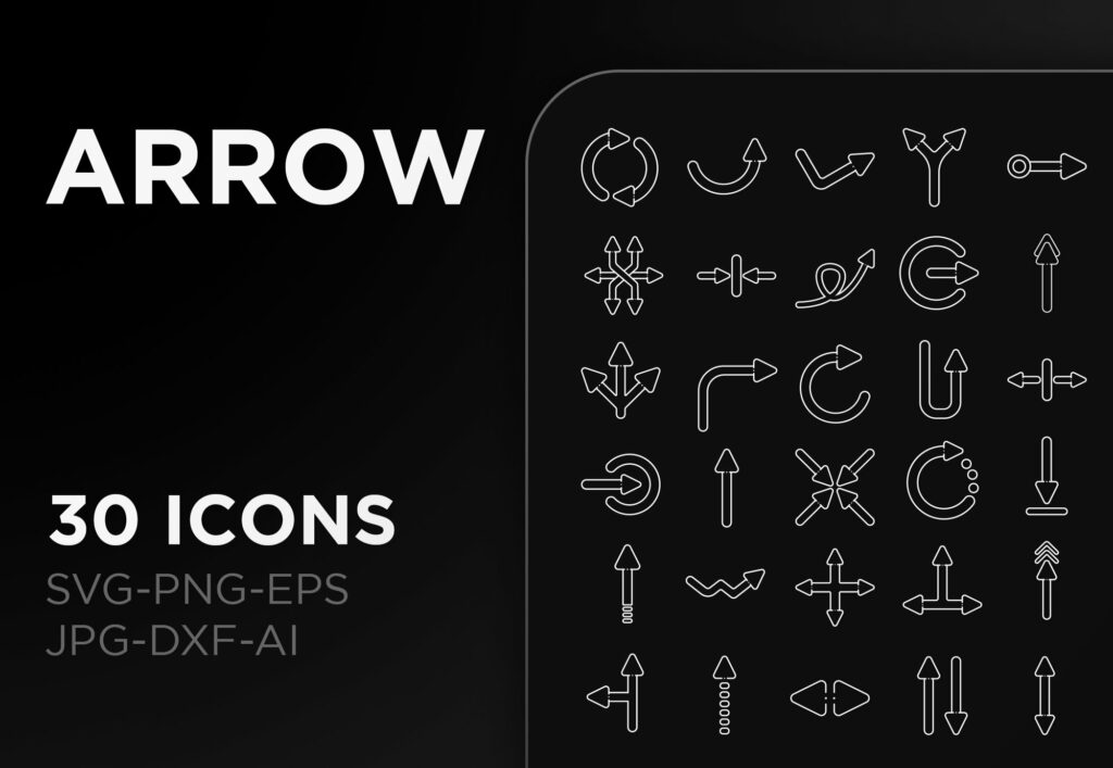 Minimalist arrow icon pack – MasterBundles