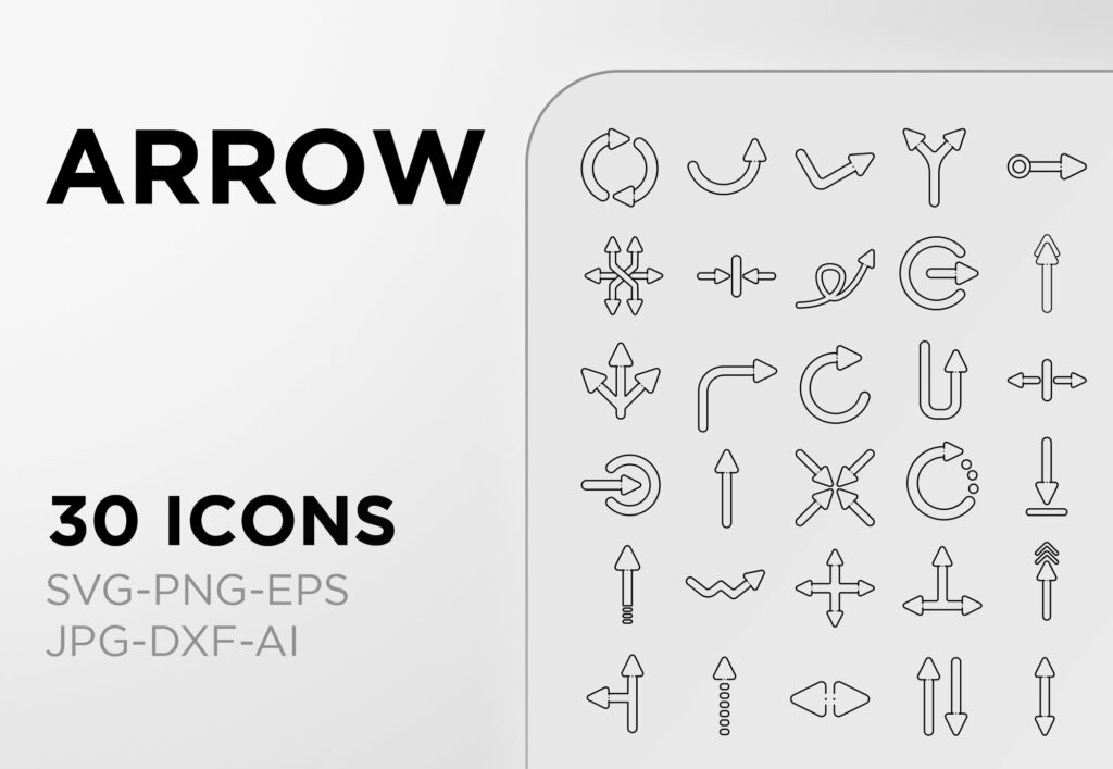 Minimalist arrow icon pack – MasterBundles
