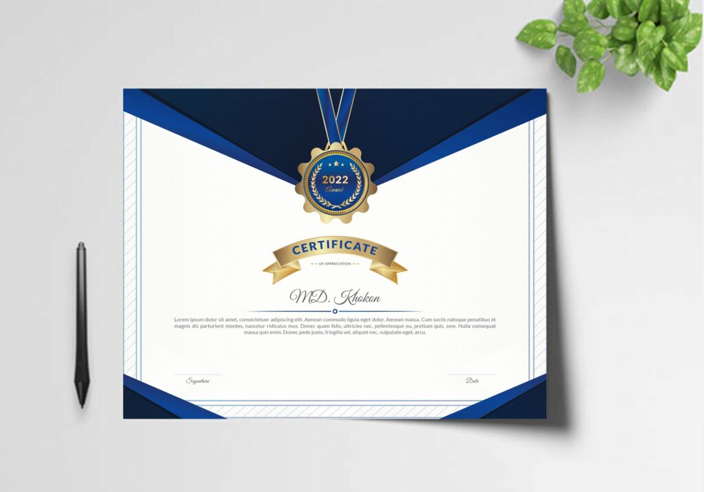 Creative Certificate Design Template – MasterBundles