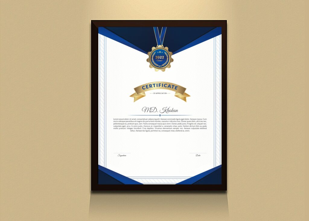 Creative Certificate Design Template – MasterBundles