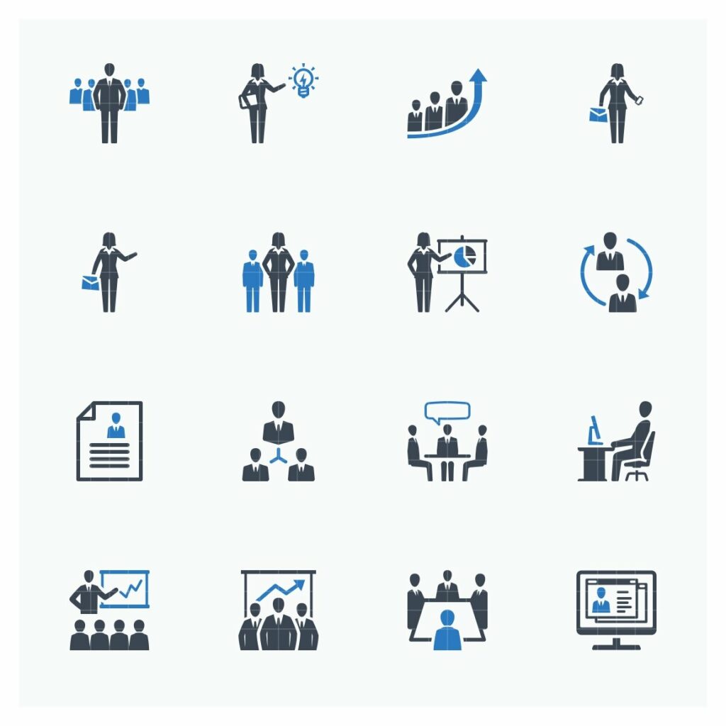 Business Management Icons 1 | Blue – MasterBundles