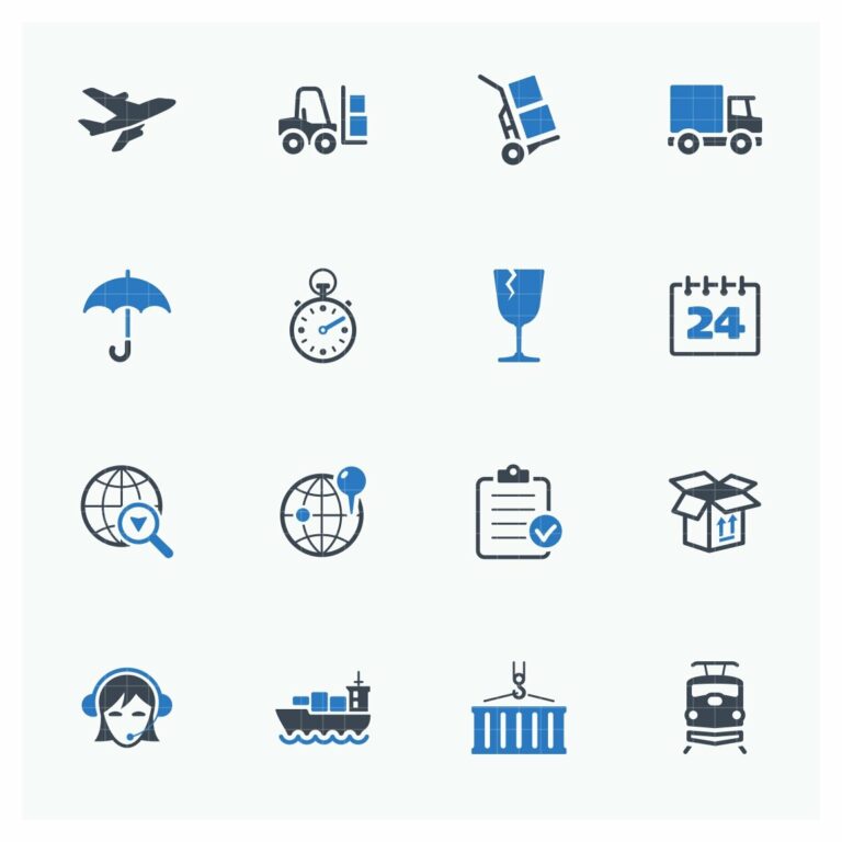Logistics Icons - Blue Series – MasterBundles