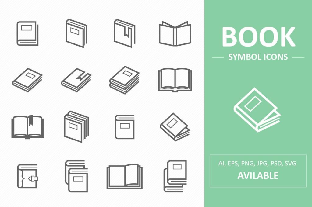 Book Symbol Icons – MasterBundles