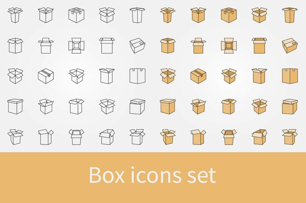 Box icons set – MasterBundles