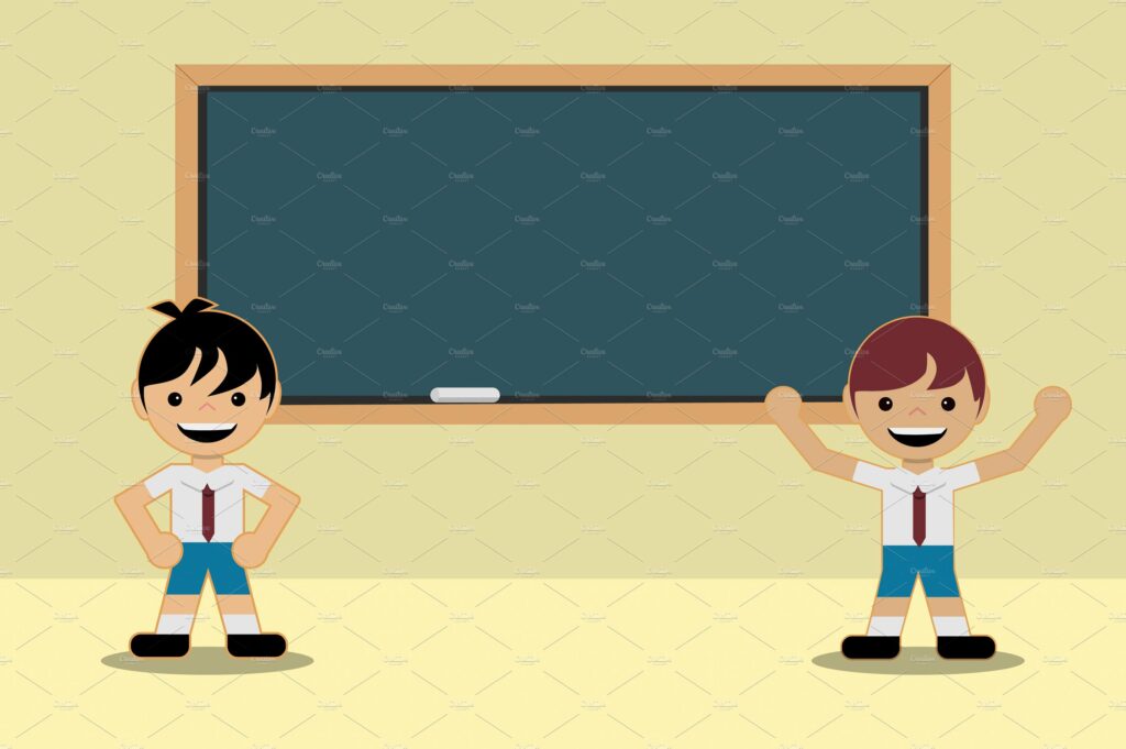 Back to school classes Two students – MasterBundles