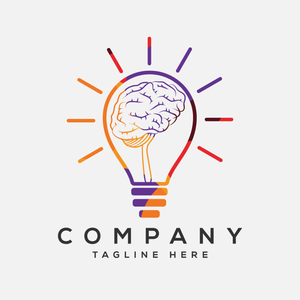 Modern low poly style brain logo design sample – MasterBundles