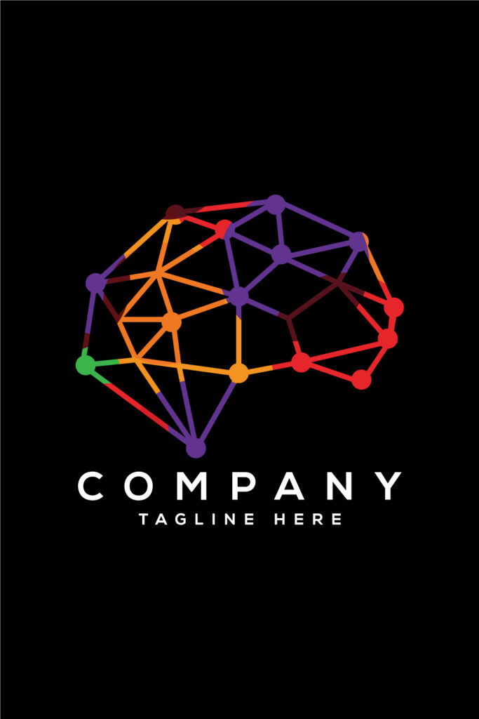 Modern low poly style brain logo design – MasterBundles