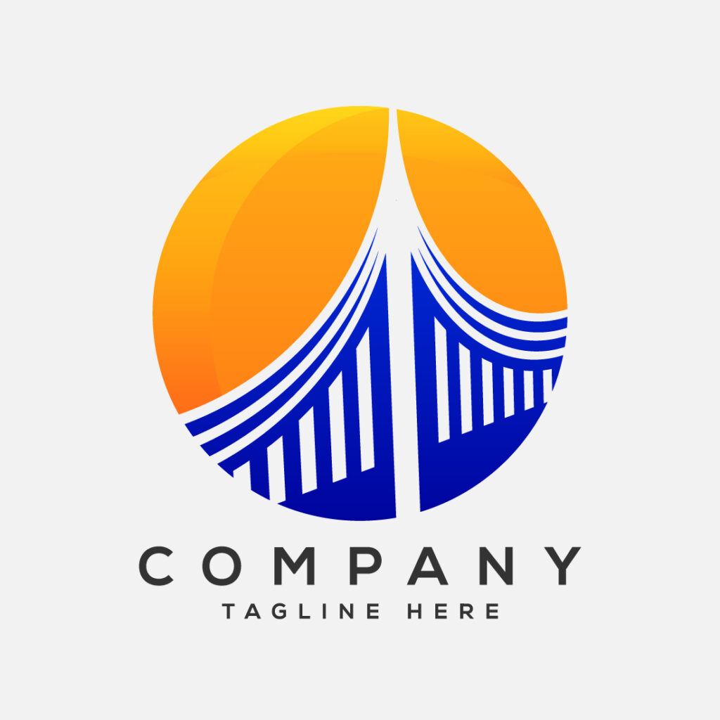 Creative abstract bridge logo design template, Bridge logo sign symbol ...