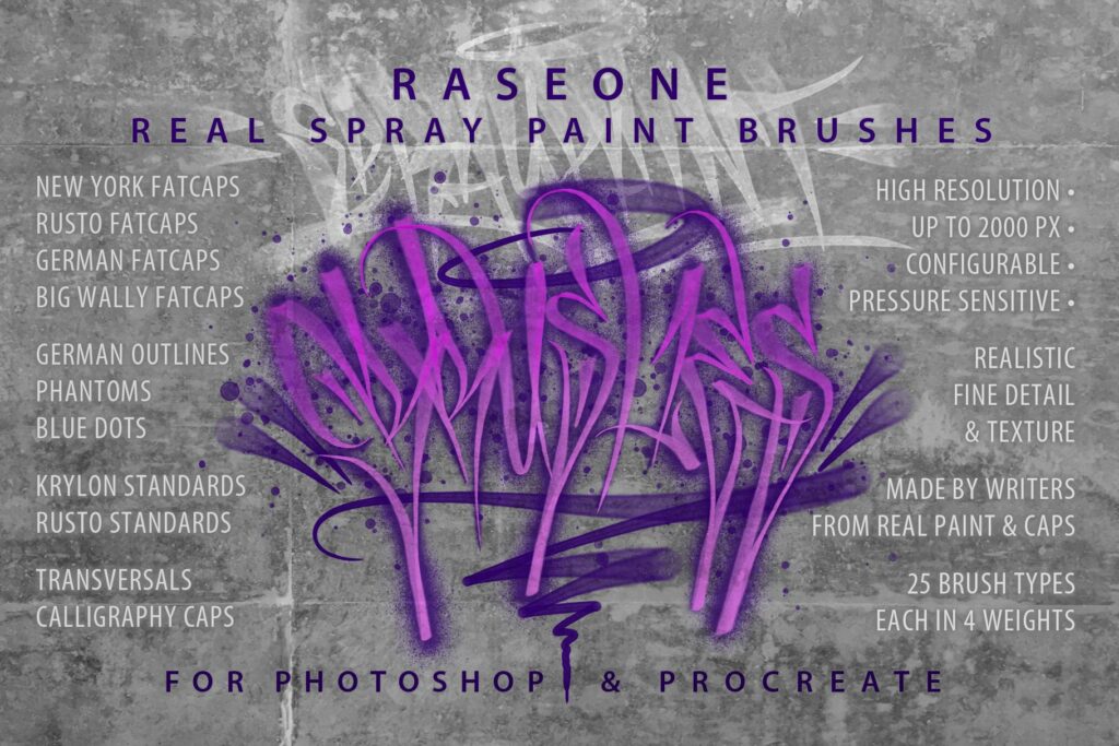 Raseone Real Spray Paint Brushes – MasterBundles