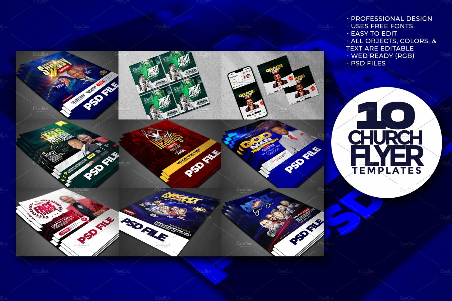 Church Flyer templates Bundle – MasterBundles