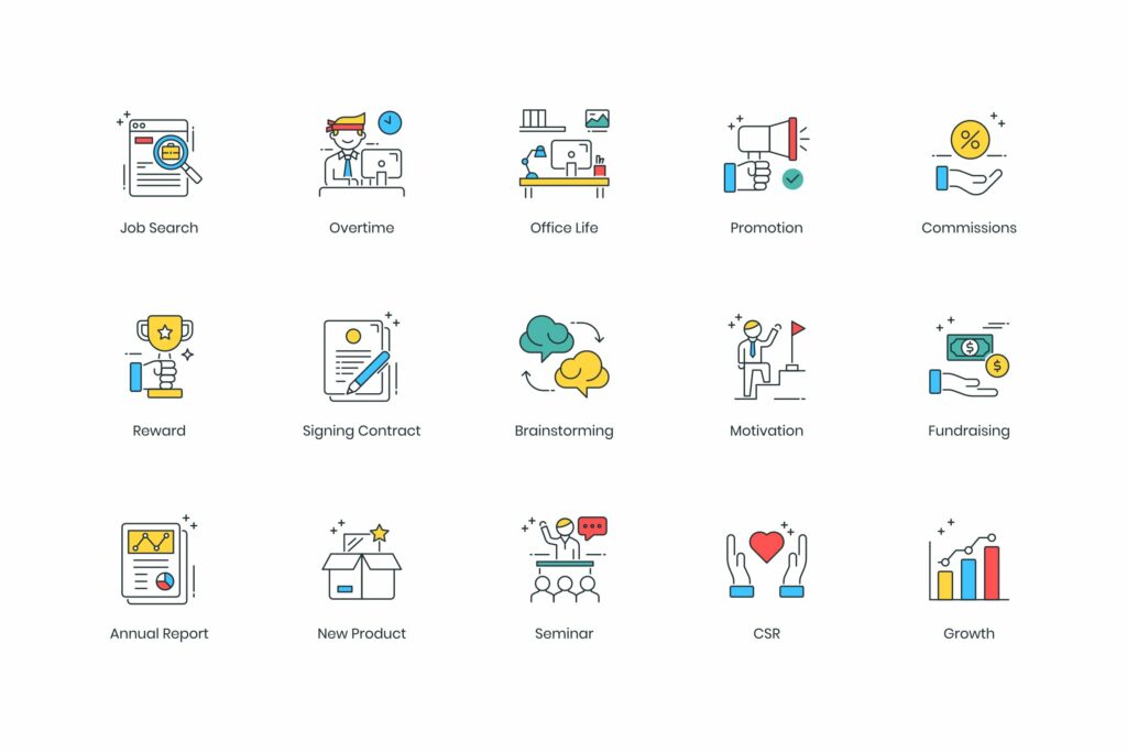 85 Modern Business Icons – MasterBundles