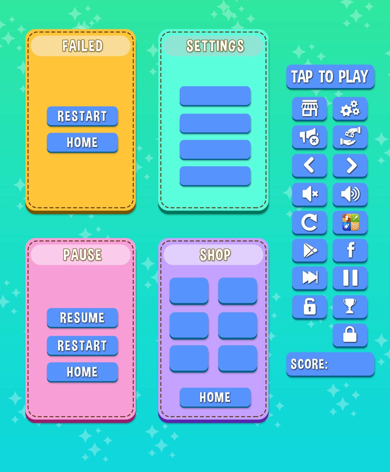 FLAT HUD AND GAME UI BUTTONS – MasterBundles