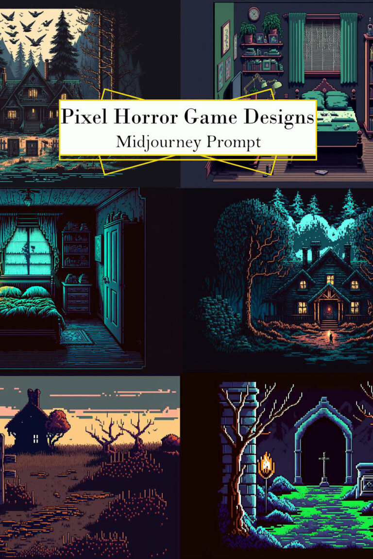 Pixel Horror Game Design Midjourney Prompt - MasterBundles