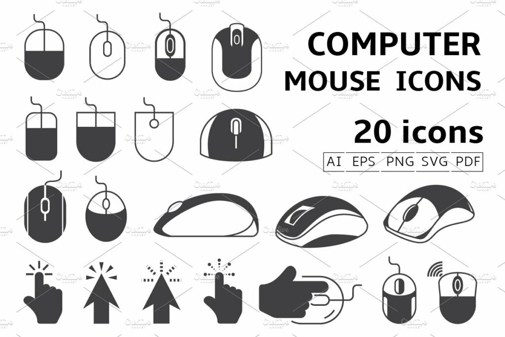 Computer Mouse Icons Set – MasterBundles