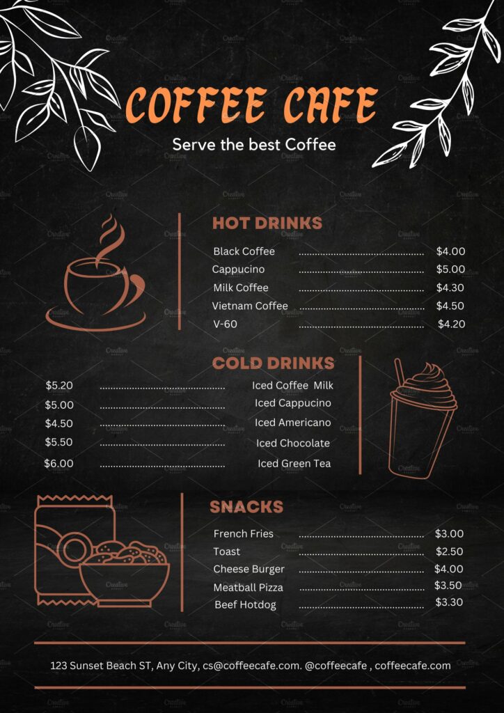 Cafe Menu – MasterBundles