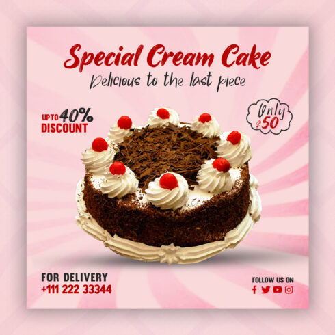 Special Dessert cake social media post instagram ads banner Post ...