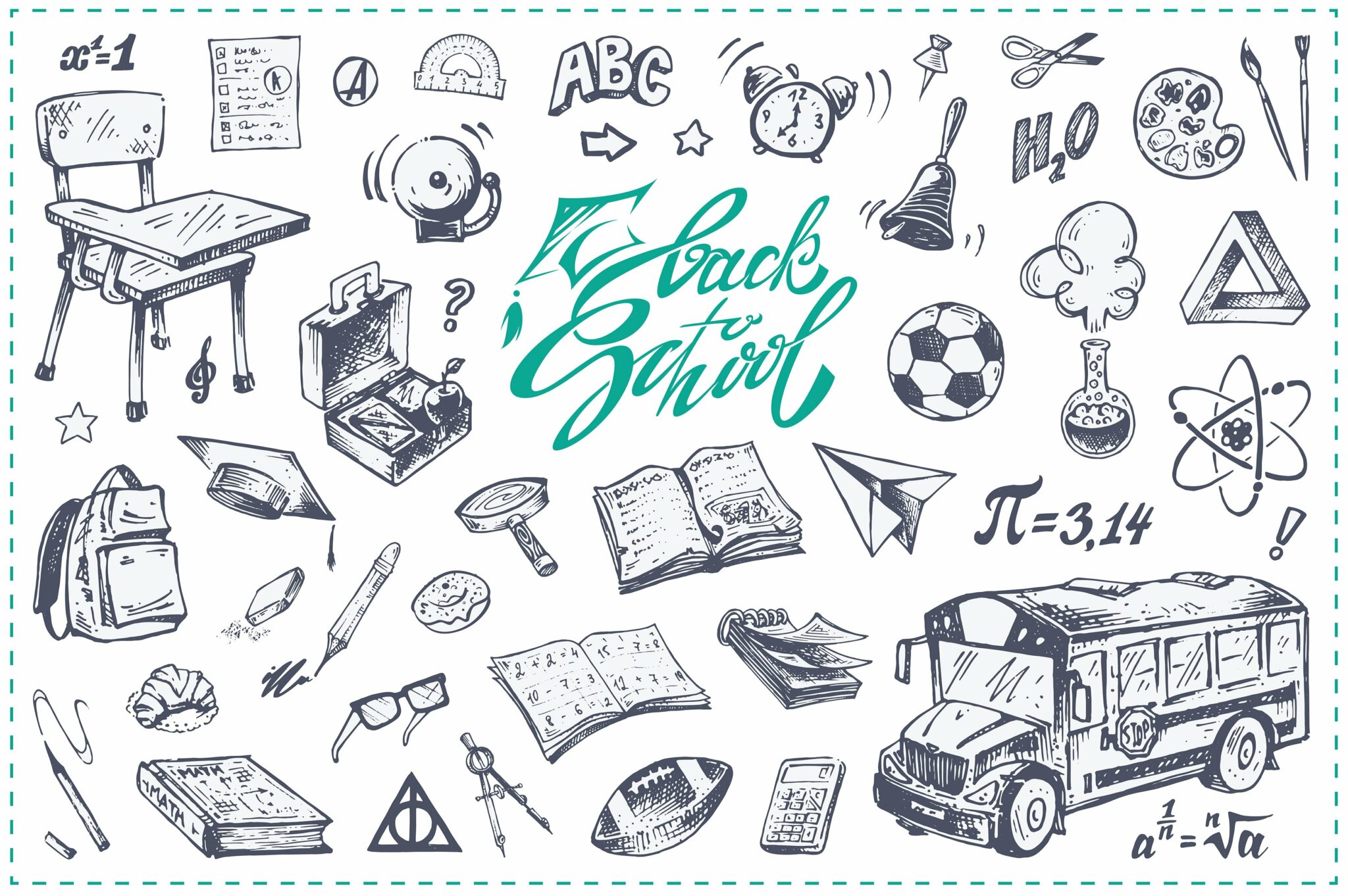 Back to school. Icons. Calligraphy – MasterBundles