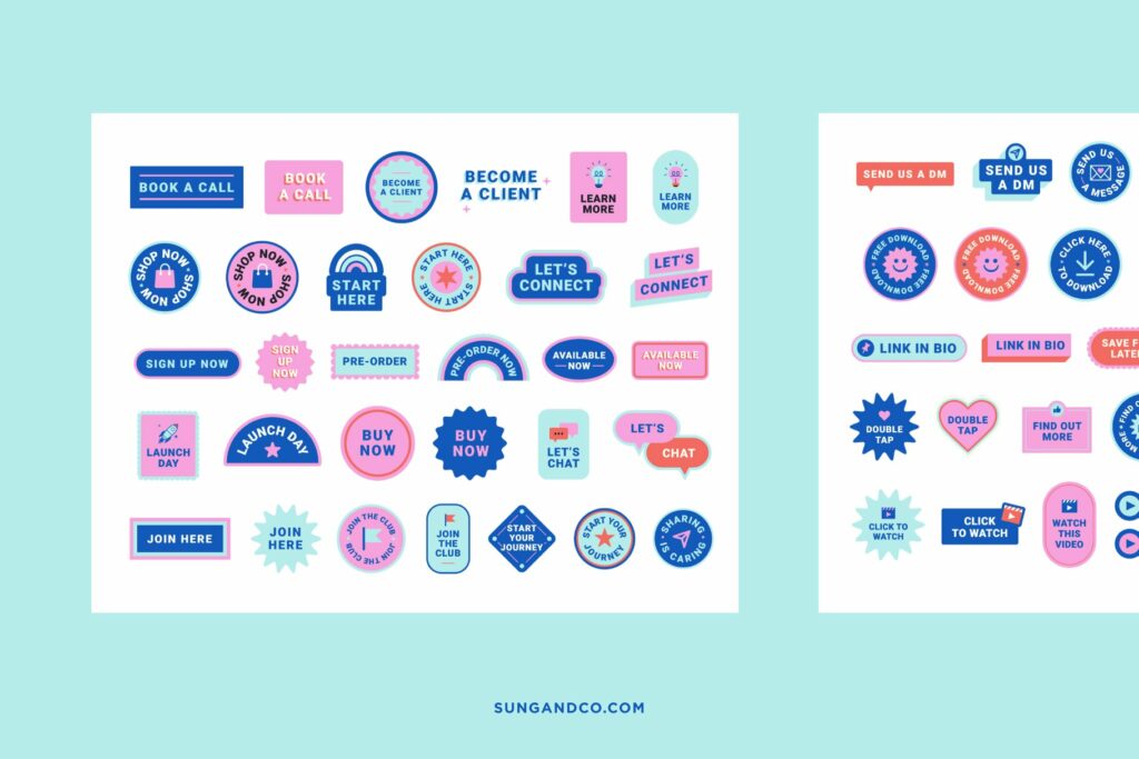 Call to Action Buttons and Stickers – MasterBundles